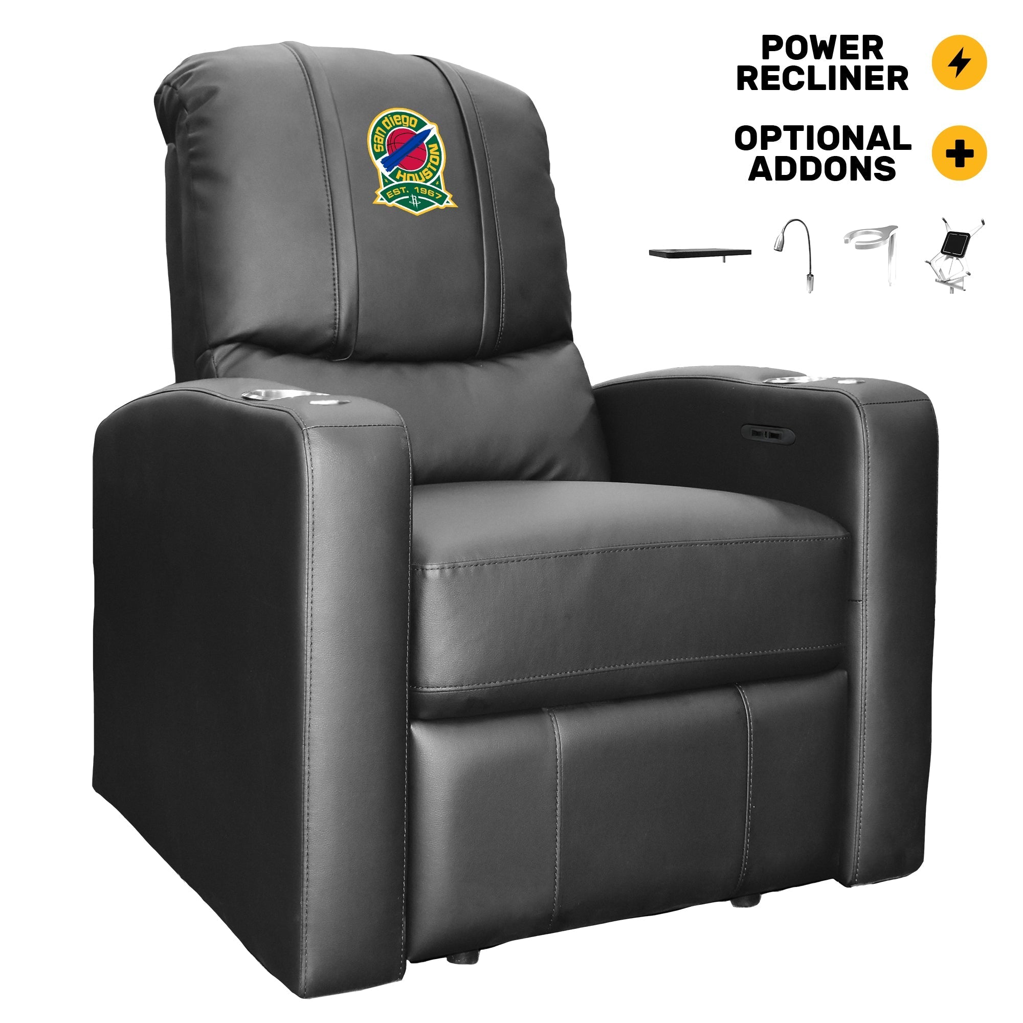 Stealth Power Plus Recliner with Houston Rockets Team Commemorative Lo