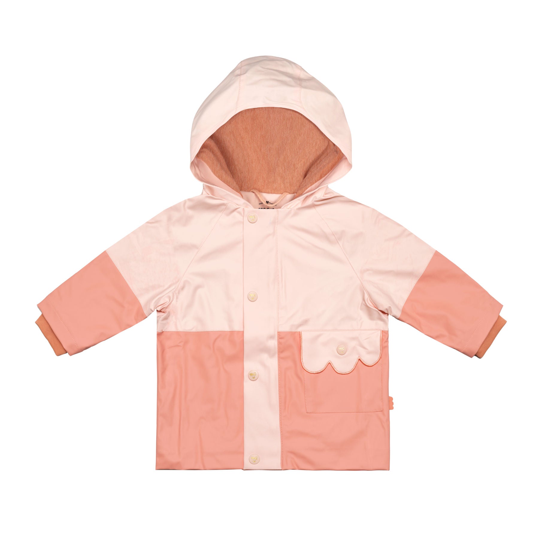 Colorblock Kid Raincoat - Soft Pink/terracoral