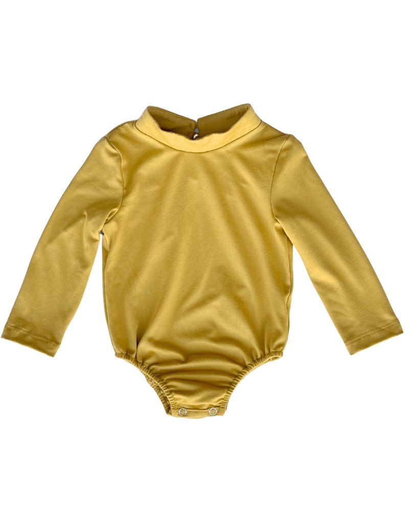 Aspen Mock Turtleneck Leotard - Mustard