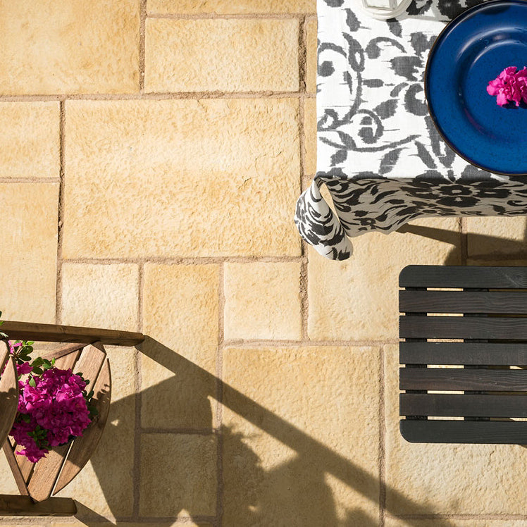 Dark Yellow Sienna Manufactured Stone Pavers Pattern F01DY - Livfloors