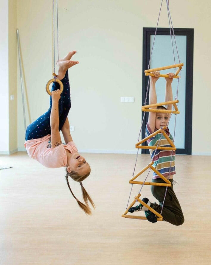 3in1 Swings Set: Rope swing + Trapeze bar with rings + Triangle rope l